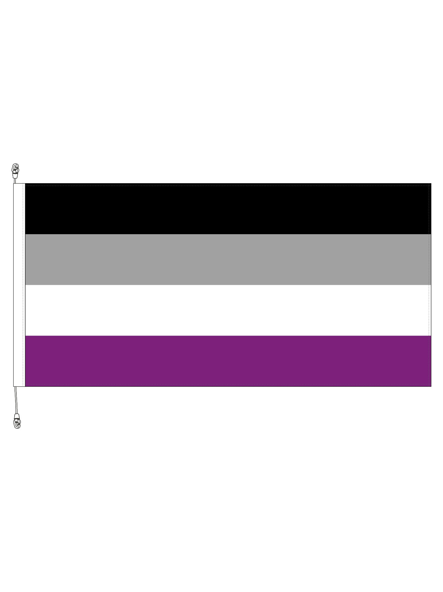 Asexual Pride Horizontal Flag || 1800x900mm – Flagmakers Ltd