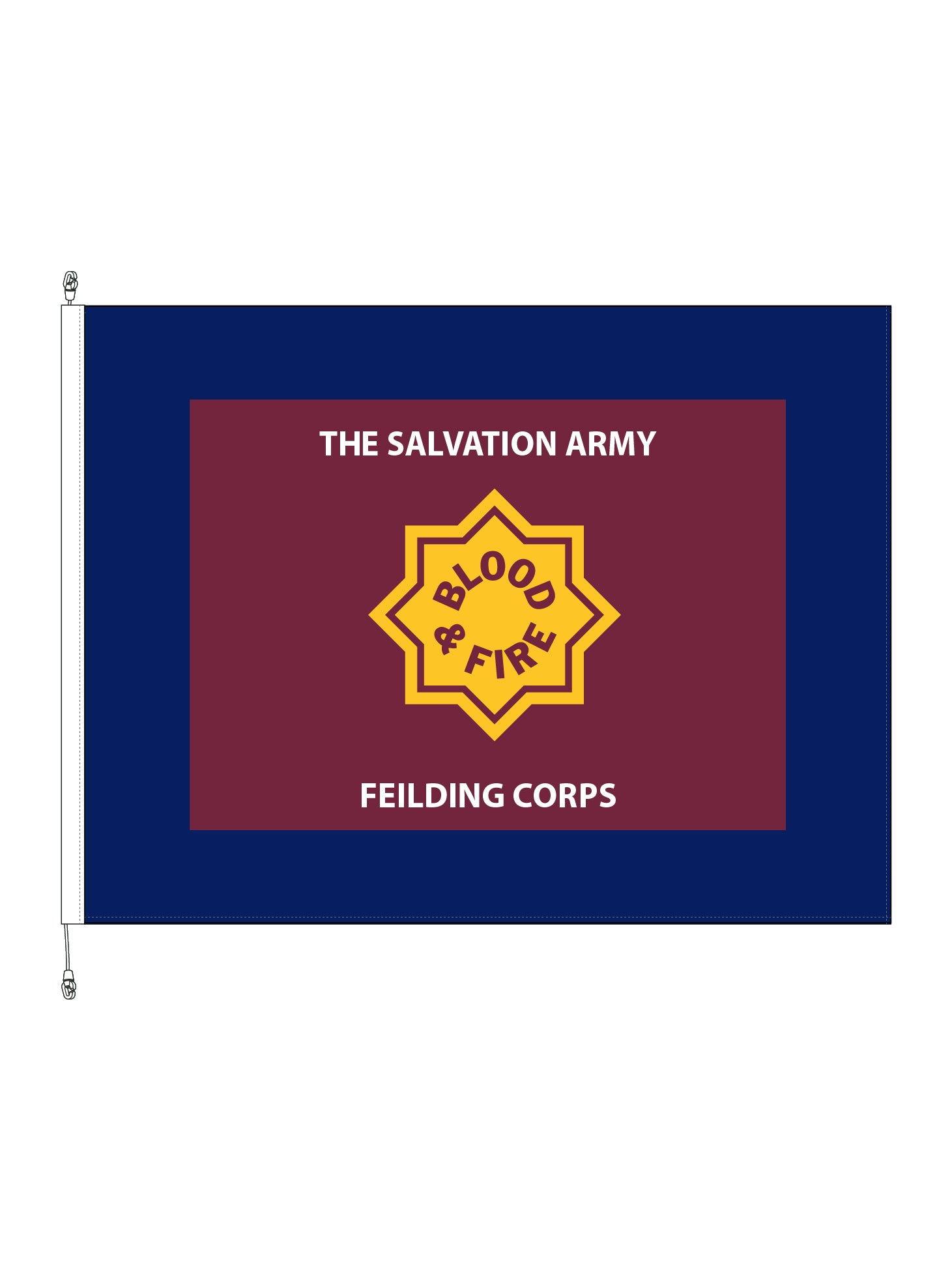 Salvation Army 'Blood & Fire' Flag. 1800mm x 1380mm – Flagmakers Ltd