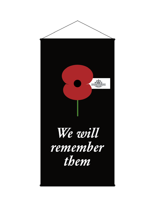ANZAC We will Remember Them Hanging Banner – Flagmakers Ltd